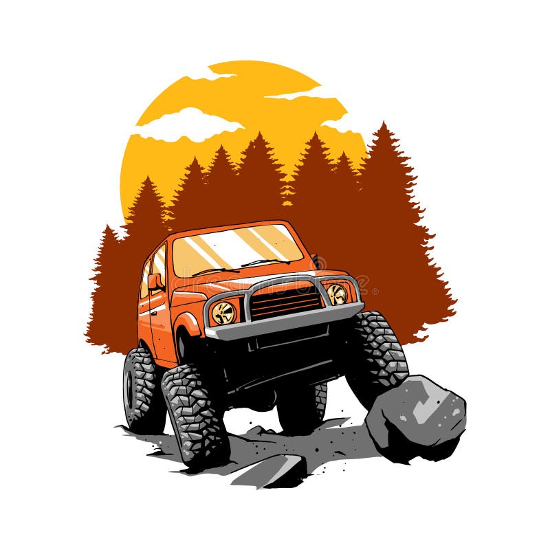 Off Road Illustration for T-shirt Design Stock Vector - Illustration of ...