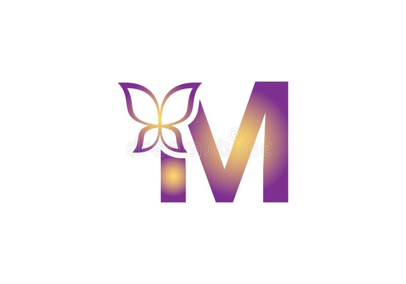 This is a Creative M Letter Butterfly Icon Design Stock Vector ...