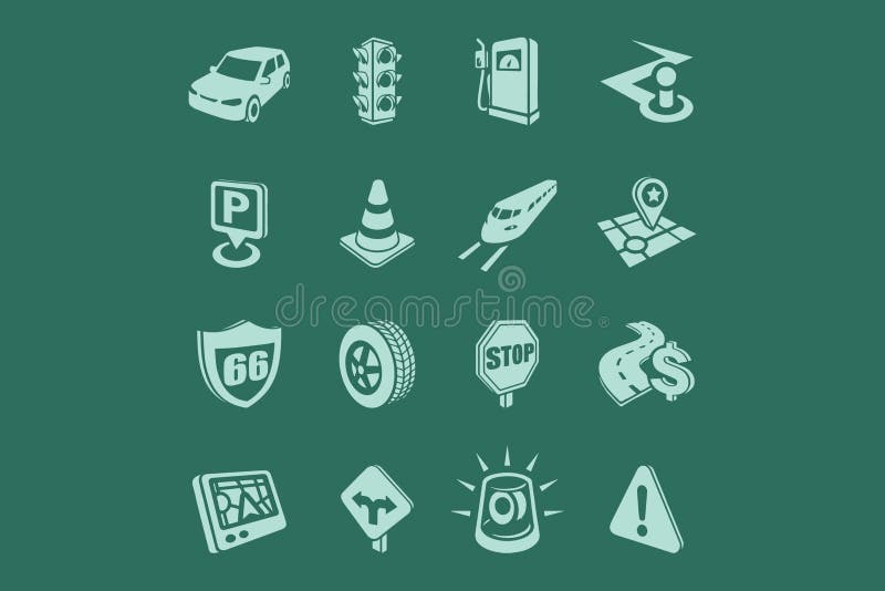 3D Road Navigation Icon Set Stock Illustration Stock Vector ...
