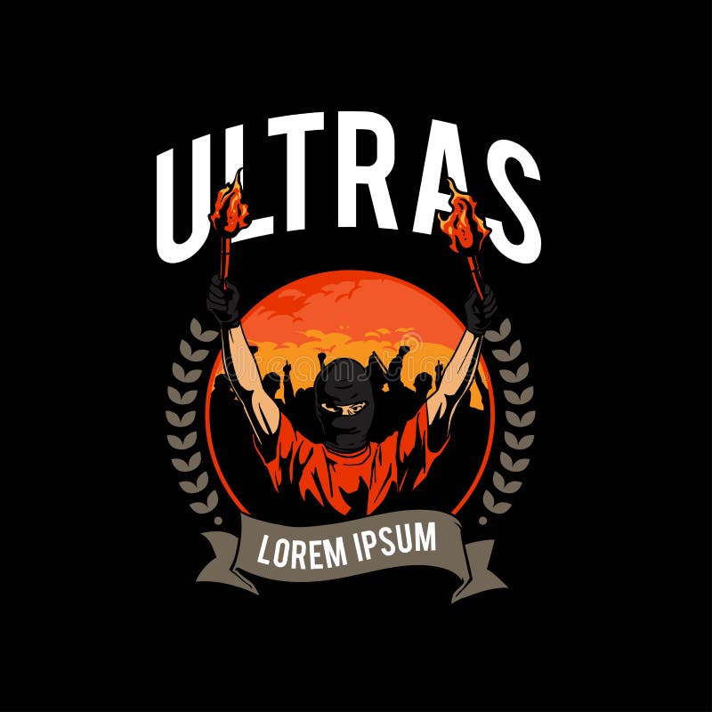 Football Supporter Illustration of Ultras for T-shirt Design Stock ...