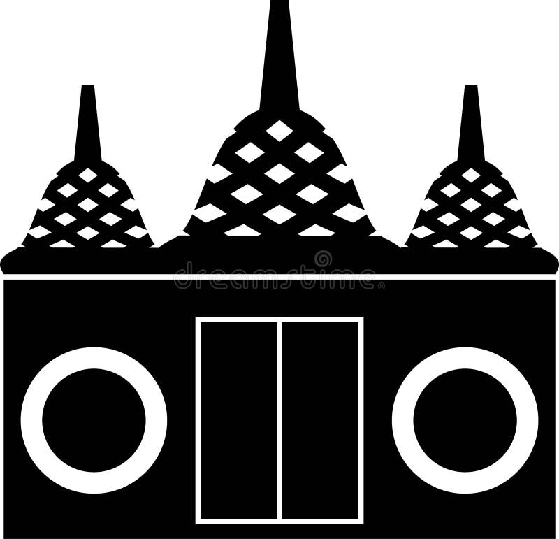 Vihara Worship Building Silhouette Vector Stock Vector - Illustration ...