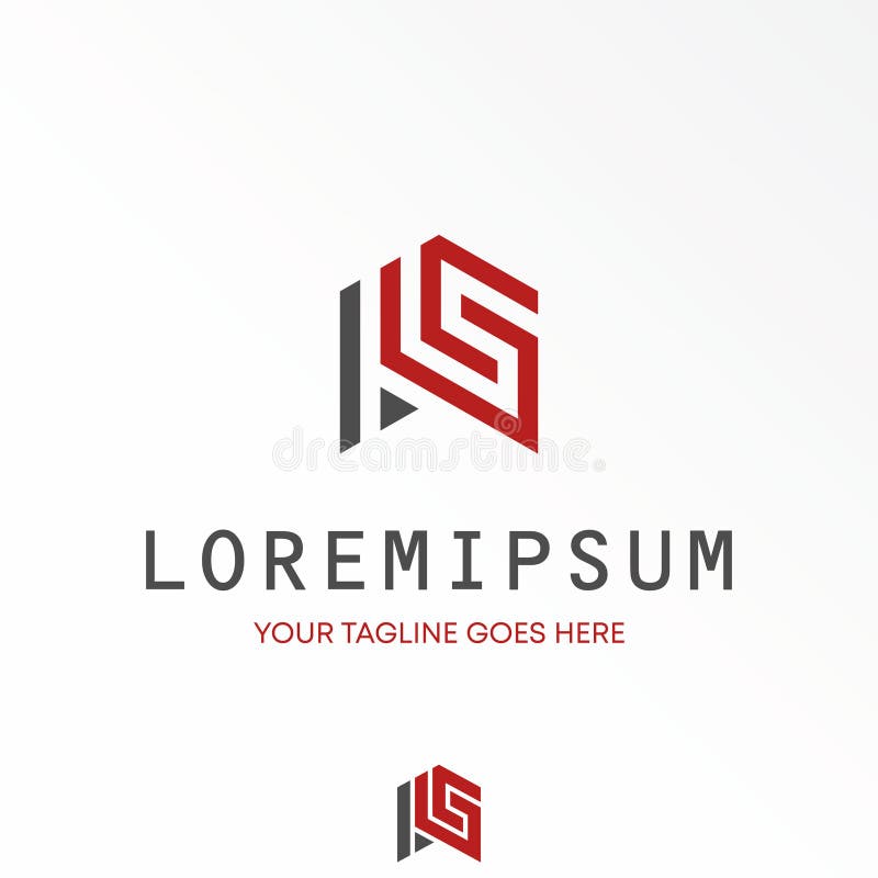 Letter LS Line Free Vector Stock. Hexagon Abstract Design Concept ...