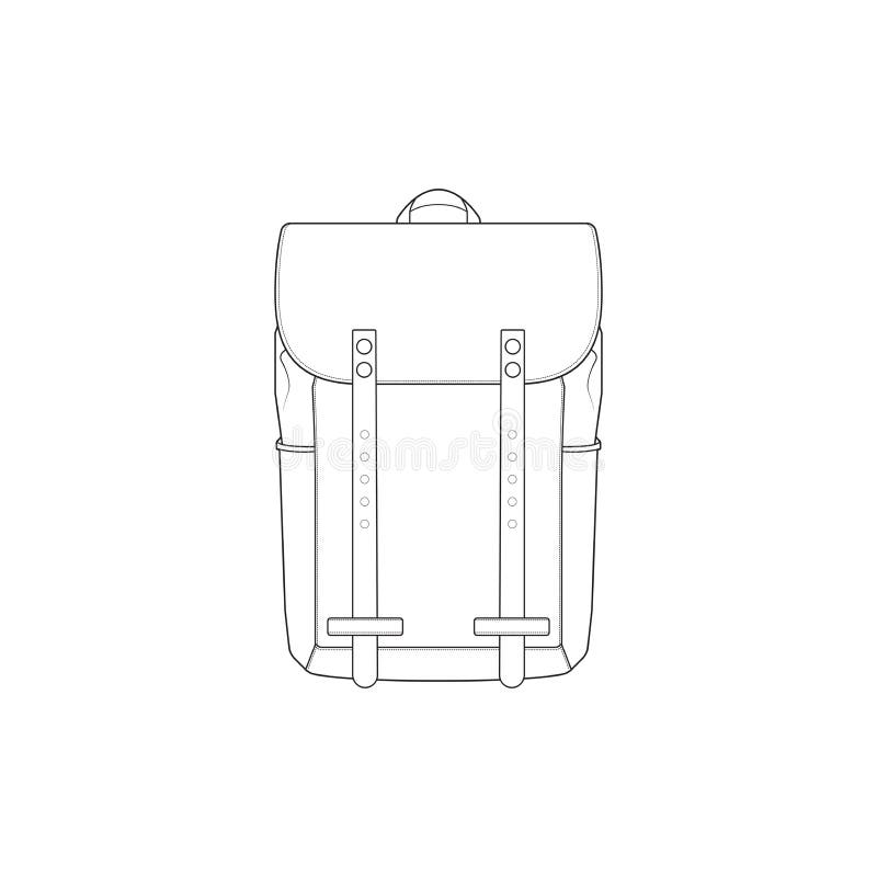 Set of Backpack Outline Drawing Vector, Set of Backpack in a Sketch ...