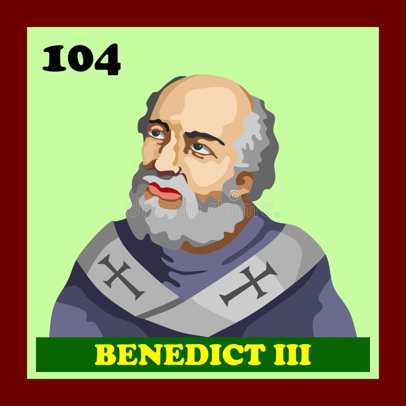 104th Catholic Church Pope Benedict III Stock Vector - Illustration of ...