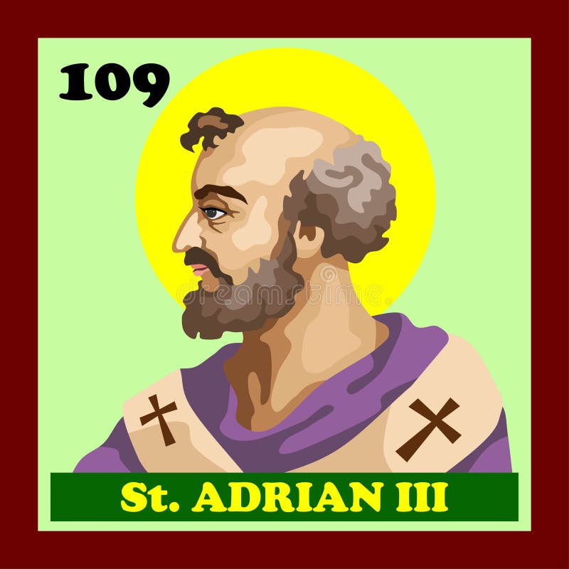 109th Catholic Church Pope Saint Adrian III Stock Vector - Illustration ...