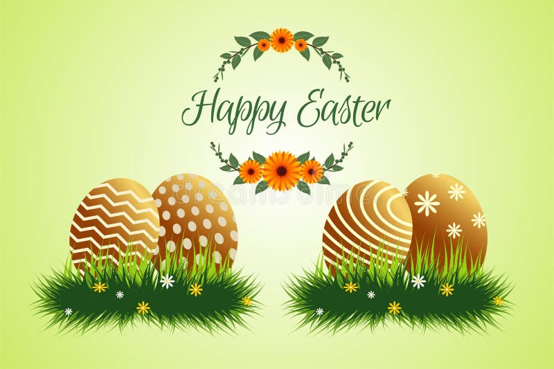 Happy Easter, with the Concept of Colorful Eggs, Grass and Baskets, is ...
