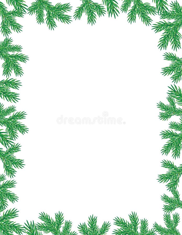 Evergreen Branches Border for Holidays. Stock Illustration ...