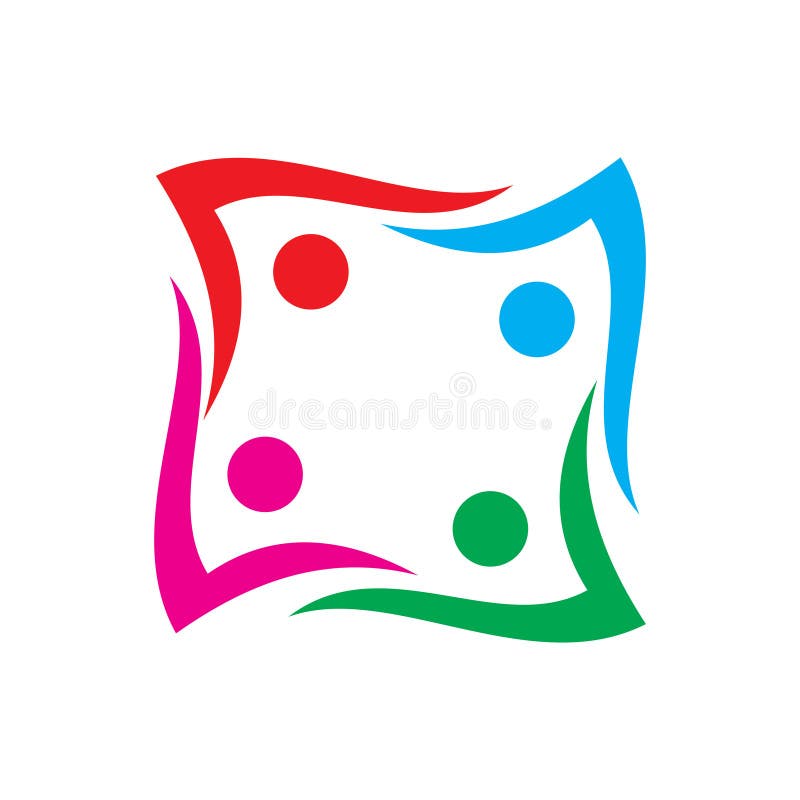 Square Full Color People Community Logo Design Stock Vector ...