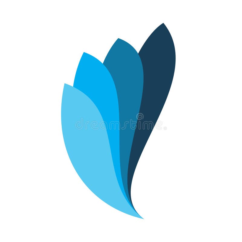 Blue Wing Shape Logo Design Stock Vector - Illustration of gradient ...