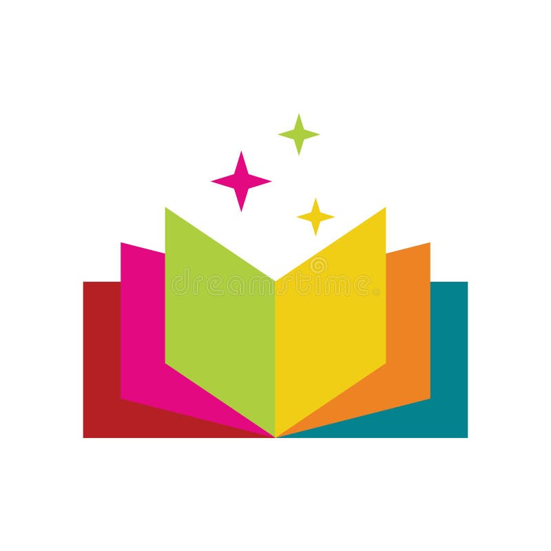 Full Color Book Star Logo Design Stock Vector - Illustration of concept ...