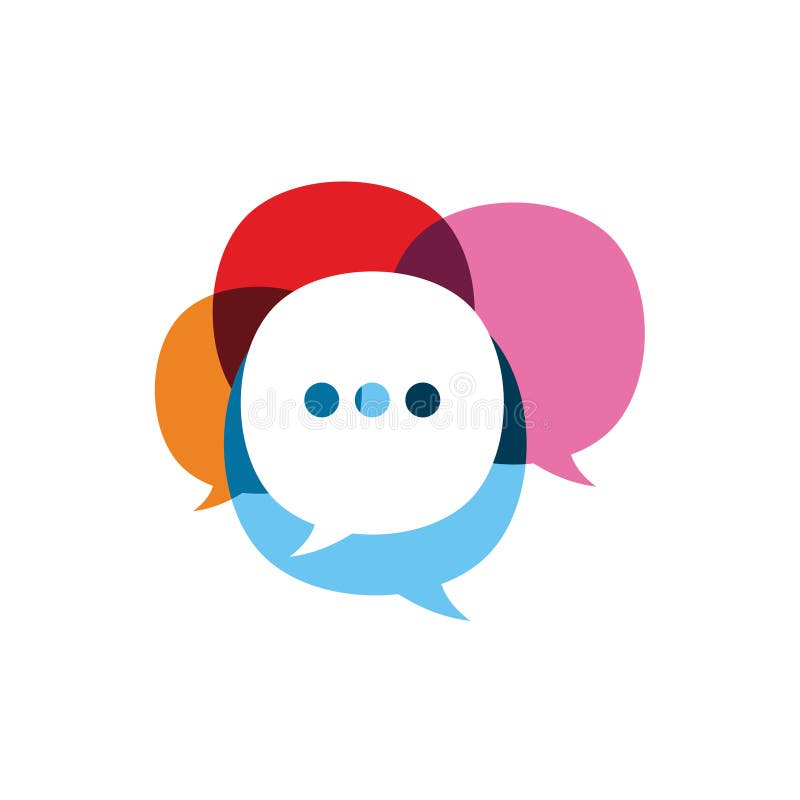 Group Chat Color Logo Design Stock Vector - Illustration of logotype ...