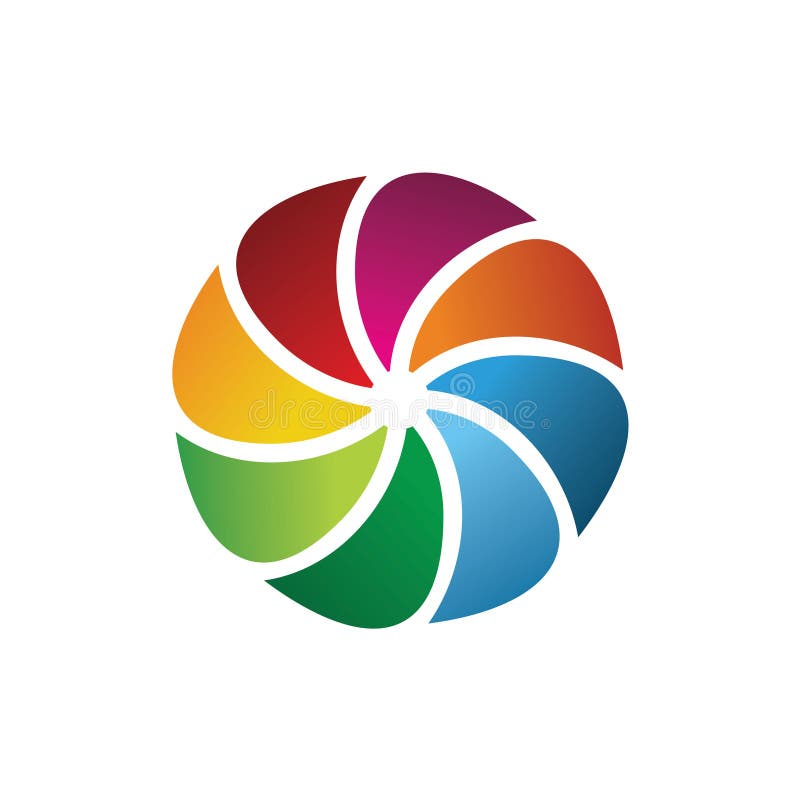 Full Color Circle Logo Design Stock Vector - Illustration of colorful ...