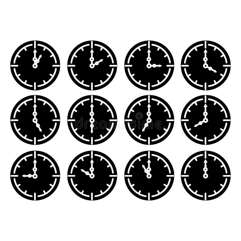 24 Hour Clock Face Stock Illustrations – 1,461 24 Hour Clock Face Stock ...