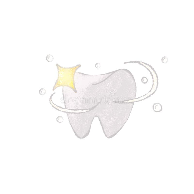 Sparkling Clean Tooth Drawing Stock Illustration - Illustration of logo ...
