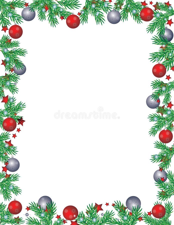 Beautiful Christmas Tree Border for Text. Stock Illustration ...
