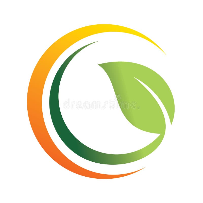 Circle Full Color Bright Nature Leaf Logo Design Stock Vector ...