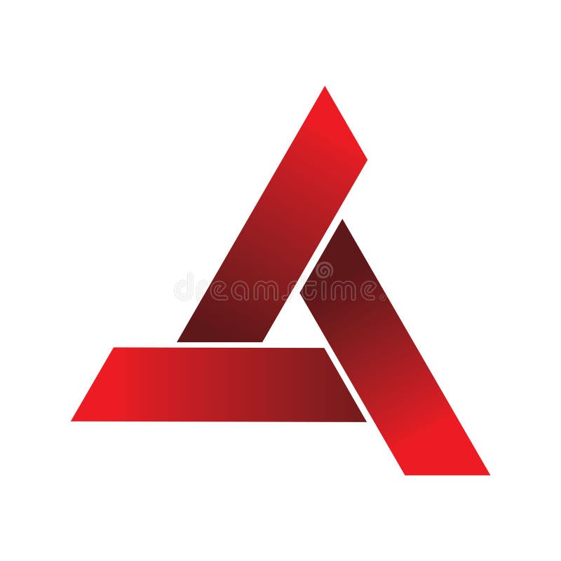 Triangle Red Color Line Initial Letter a Logo Design Stock Vector ...
