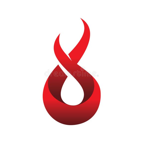 Red Infinity Fire Flame Color Shape Logo Design Stock Vector ...