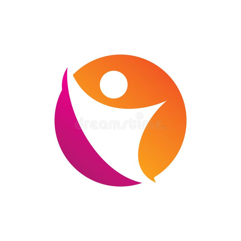 Full Color Circle People Logo Design Stock Vector - Illustration of ...