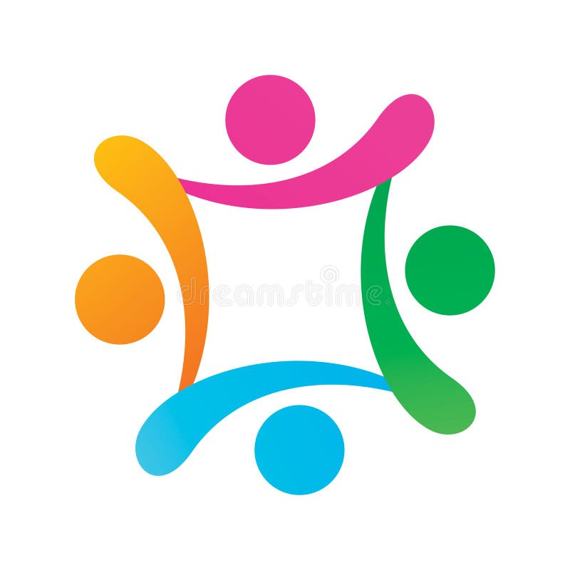 Square Full Color Community People Logo Design Stock Vector ...