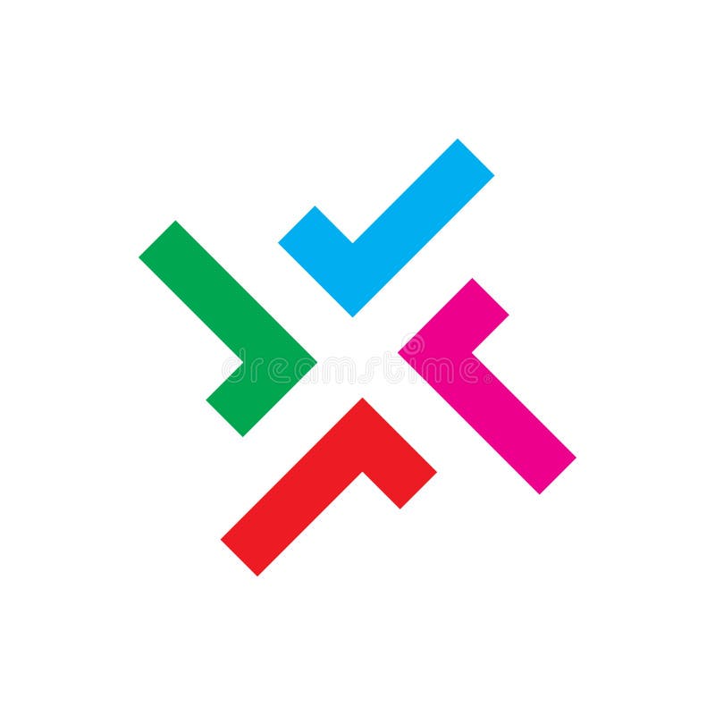 Full Color Check Correct Center Logo Design Stock Vector - Illustration ...