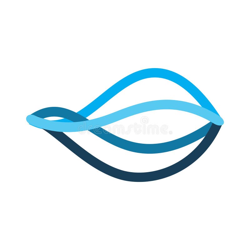 Blue Color Line Wave Logo Design Stock Vector - Illustration of ...