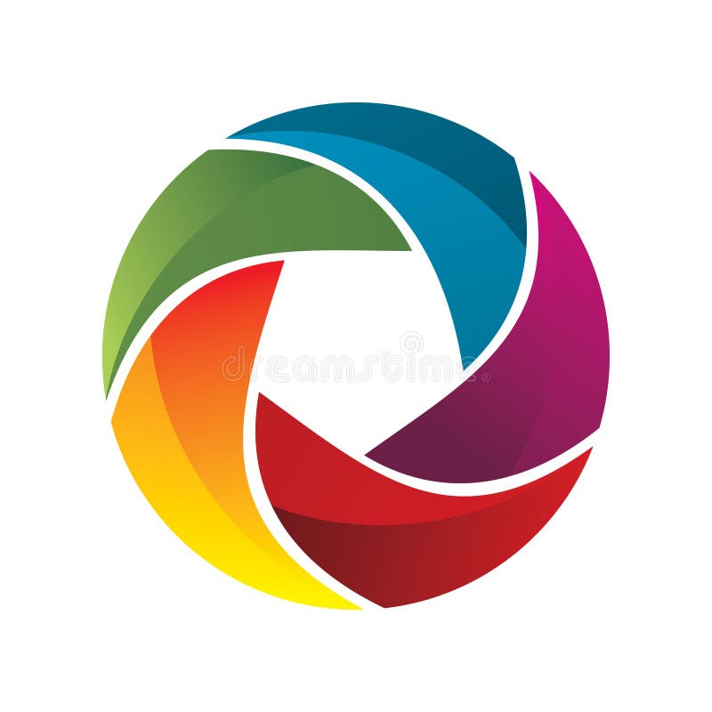 Circle Full Color Hexagon Spin Logo Design Stock Vector - Illustration ...