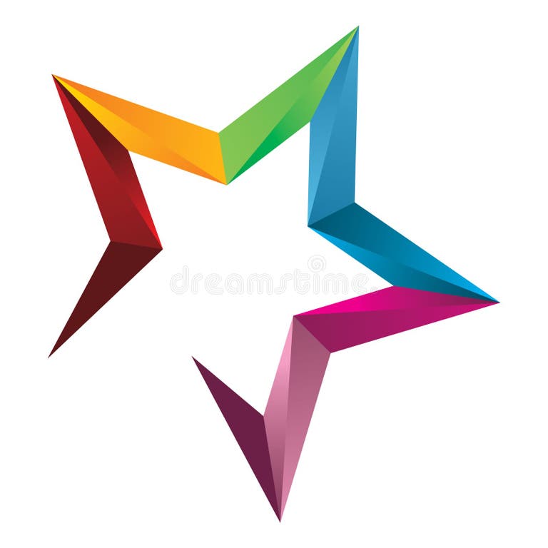 3d Full Color Star Logo Design Stock Vector - Illustration of idea ...