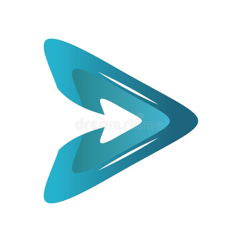 Blue Color Triangle Arro Logo Design Stock Vector - Illustration of ...