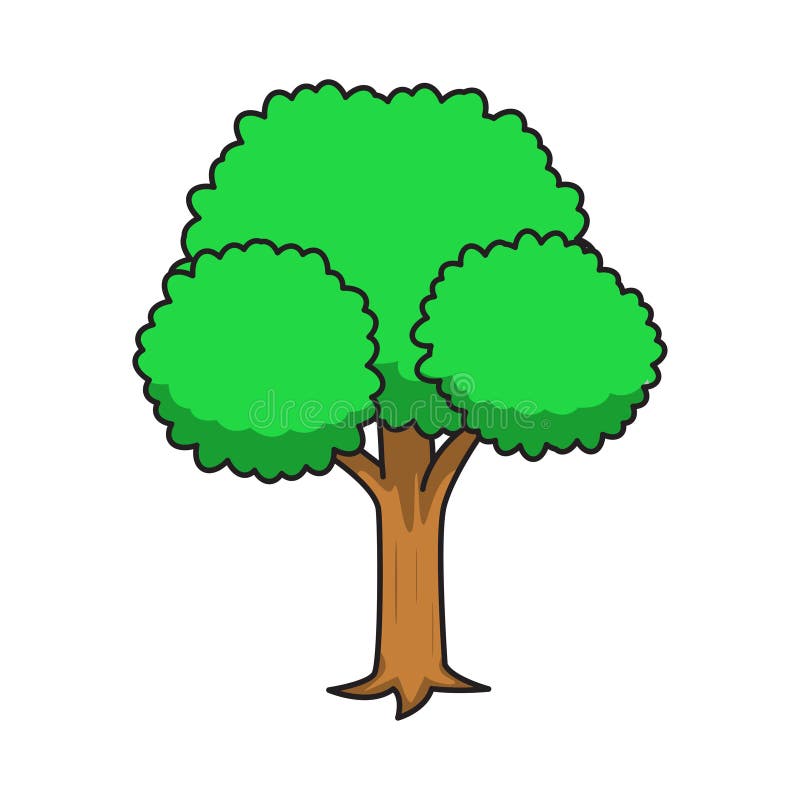 Single Tree Icon with Flat Style on Isolated Background Stock Vector ...