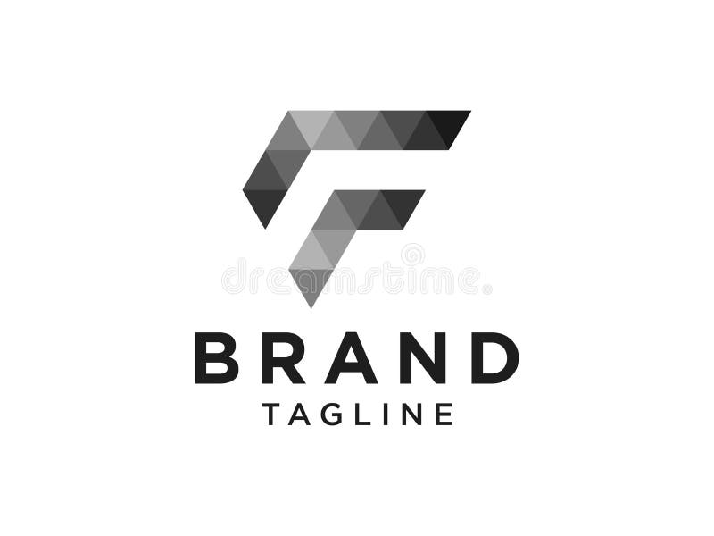 Abstract Initial Letter F Logo Triangle Rounded Style Isolated on White ...