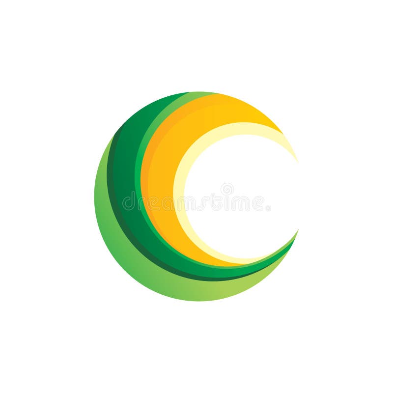 Full Color Letter C Moon Logo Design Stock Vector - Illustration of ...