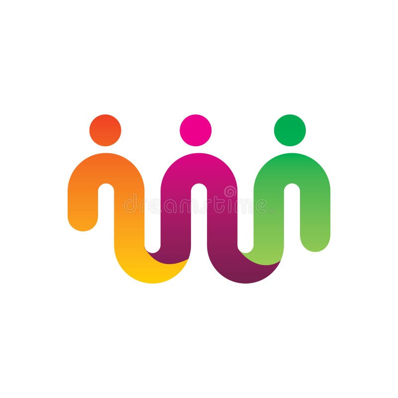 Full Color Creative People Community Logo Design Stock Vector ...