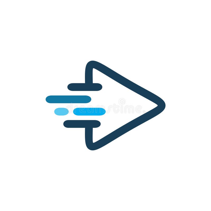 Triangle Play Media Blue Color Line Motion Logo Design Stock Vector ...