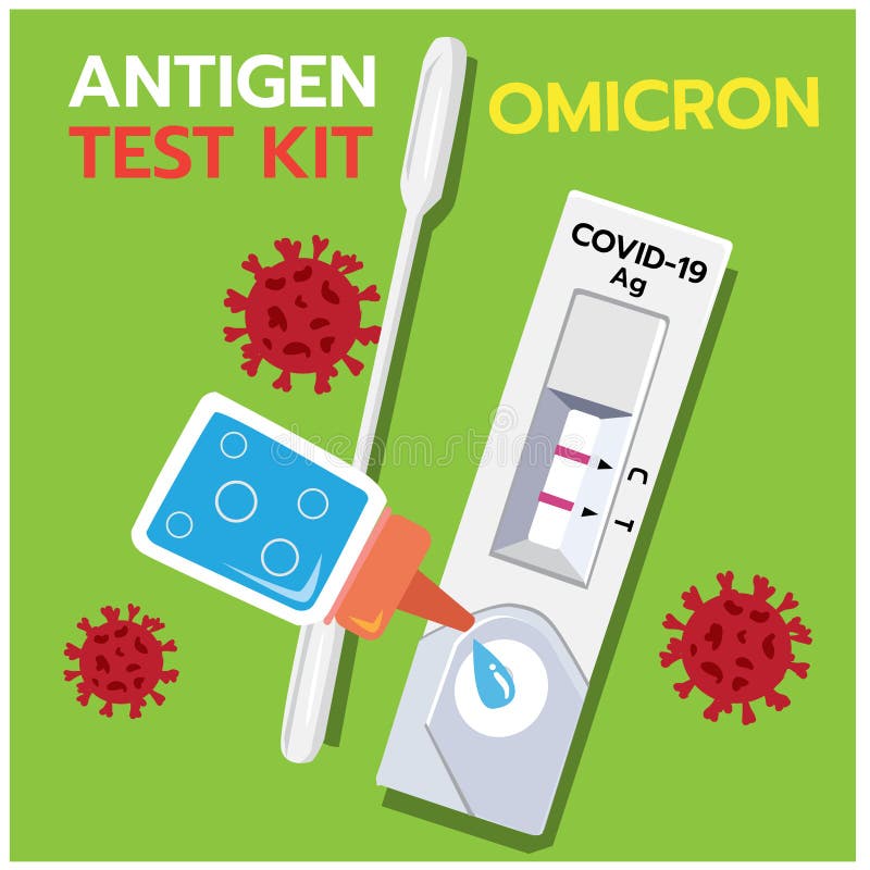 Omicron Bacteria Icon Vector, Antigen Test Kit Stock Vector ...