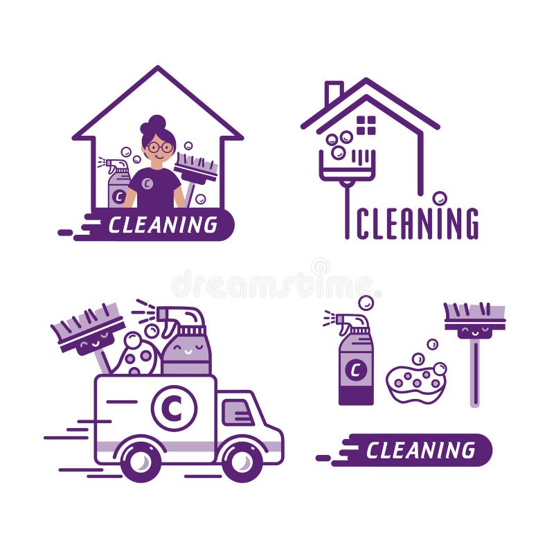 Cleaning Service Vector Illustrations. Household Things for Cleaning ...