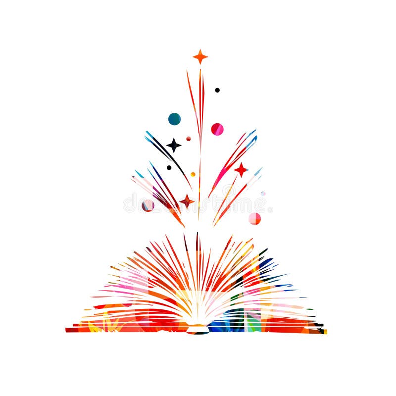 Colorful Inspirational Open Book Isolated Stock Vector - Illustration ...