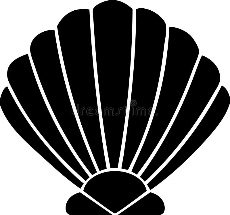 Mermaid and Shell Silhouette Stock Vector - Illustration of little ...