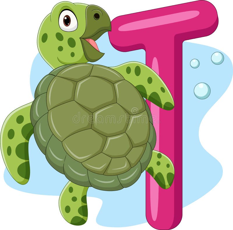 Alphabet Letter T for Turtle Stock Vector - Illustration of reptile ...
