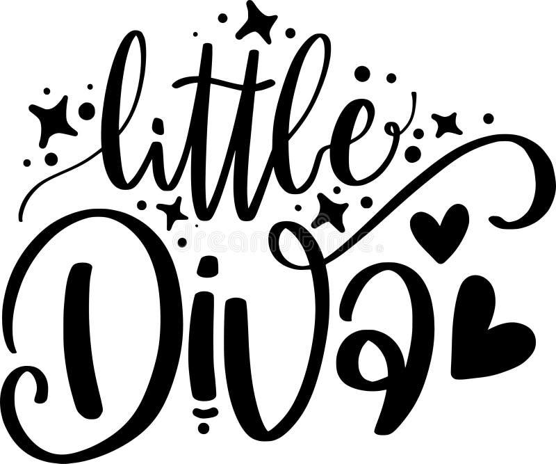 Little Diva Quotes, Baby Lettering Quotes Stock Vector - Illustration ...