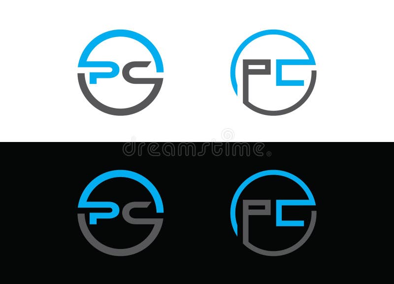 Initial Letter PC Logo or Icon Design Vector Image Template Stock ...