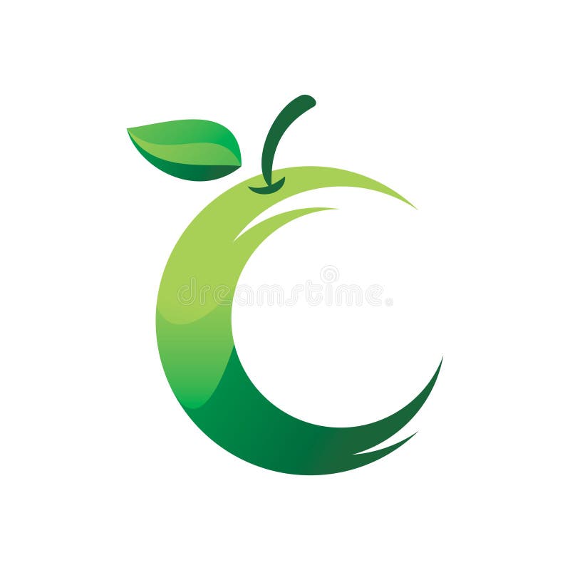 Unique Fresh Green Circle Fruit Logo Design Stock Vector - Illustration ...