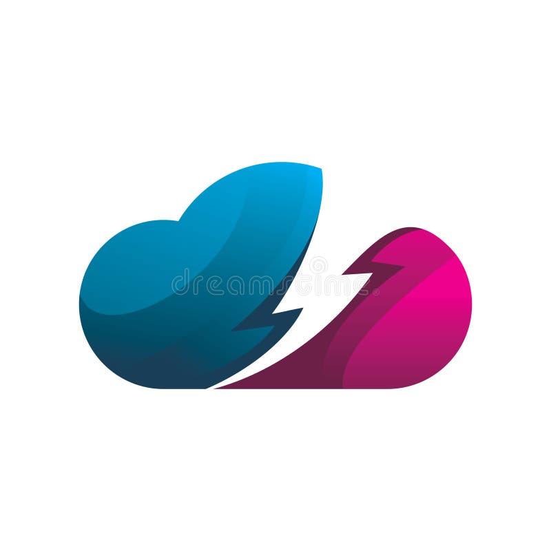 Balance Color Shape Cloud Lightning Energy Logo Design Stock Vector ...