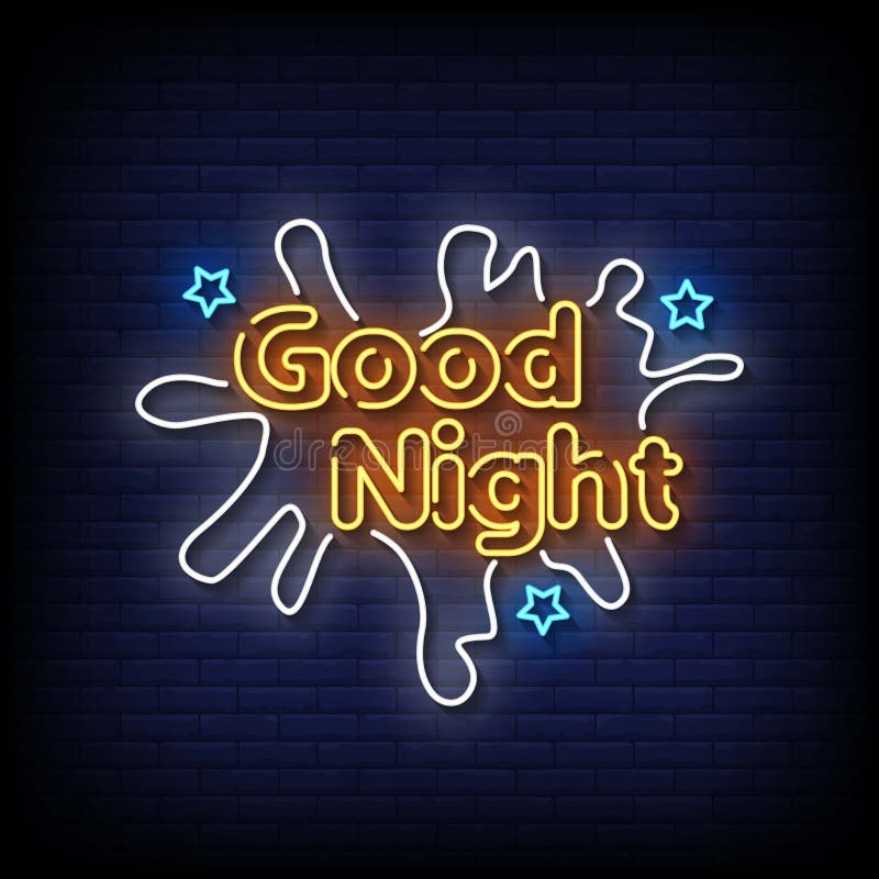 Good Night Neon Signs Style Text Vector Stock Vector - Illustration of ...