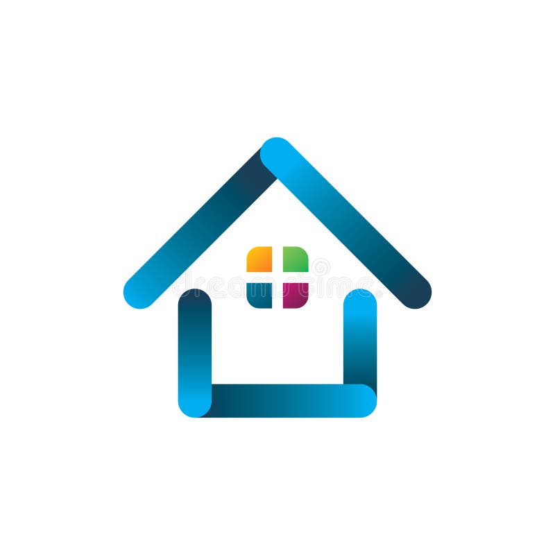 Blue Creative Window House Logo Design Stock Vector - Illustration of ...
