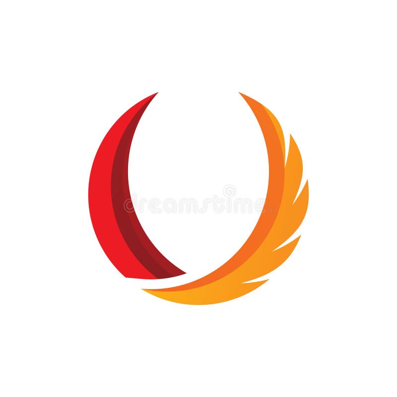 Circle phoenix bird logo stock vector. Illustration of flame - 153255311