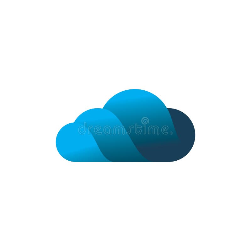 Modern Cloud Blue Gradient Color Logo Design Stock Vector ...