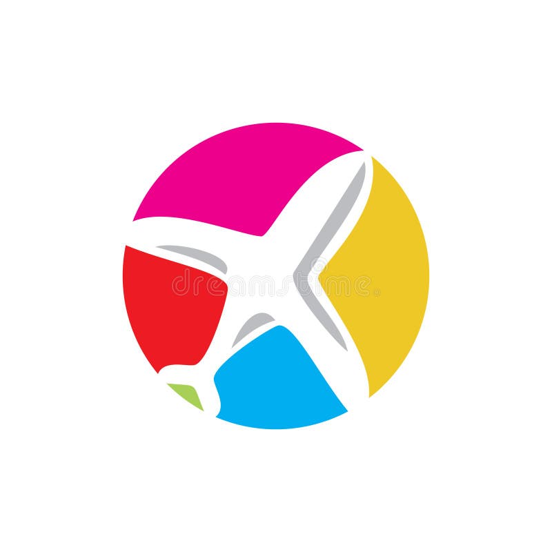 Full Color Aero Plane Travel Logo Design Stock Vector - Illustration of ...