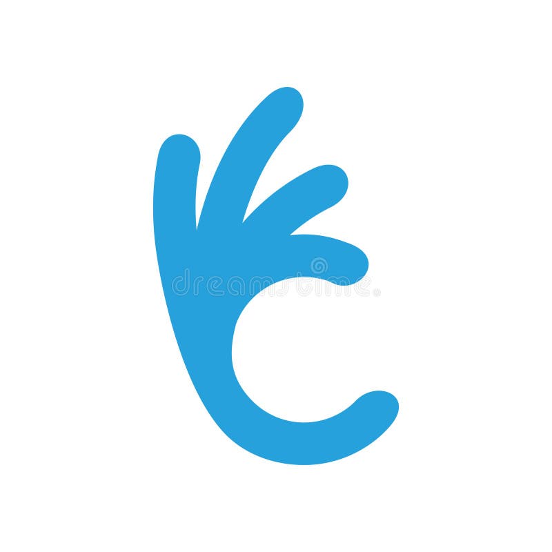 Blue Color Good Ok Hand Logo Design Stock Vector - Illustration of ...