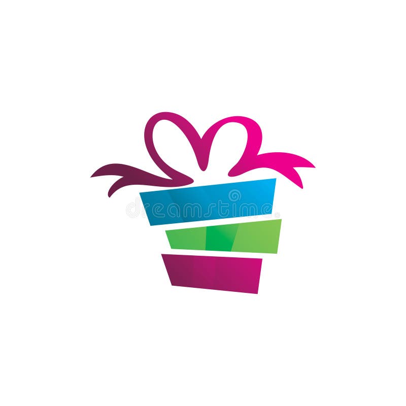 Full Color Gift Box Logo Design Stock Vector - Illustration of ...